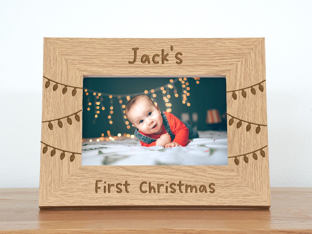 Personalised First Christmas Photo Frame, Baby's First Christmas ...
