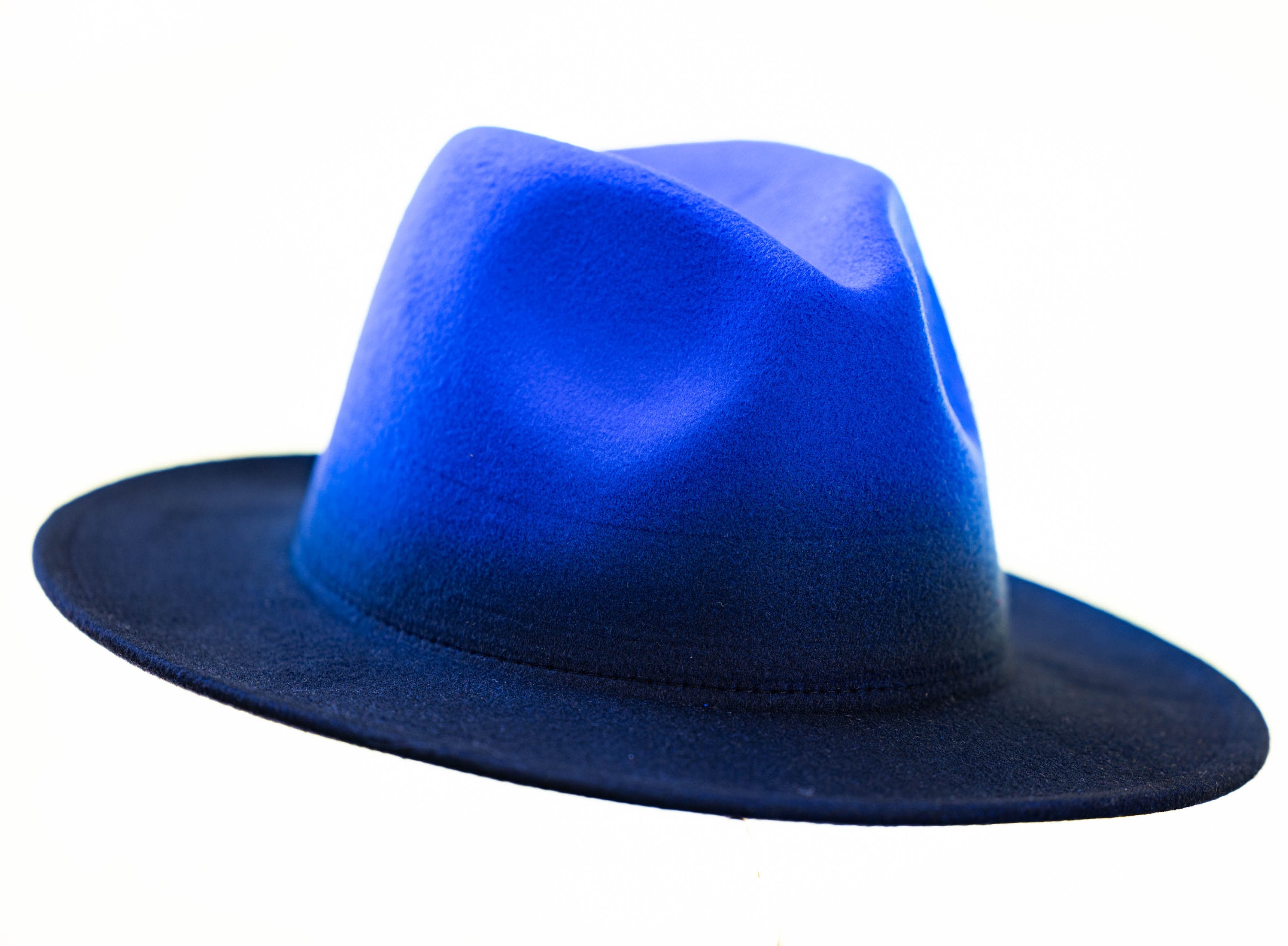 Blue Fade to Black Wide Brim Fedora Blue Underneath - Etsy