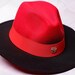 Mens Red Fade to Black Wide Brim Fedora - Etsy