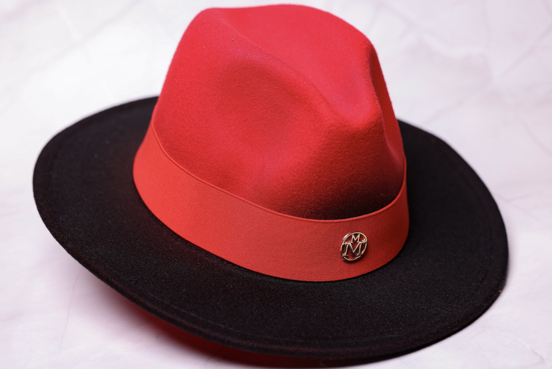 Mens Red Fade to Black Wide Brim Fedora - Etsy