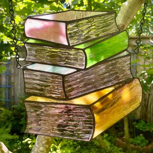 Custom Book Stack Stained Glass - Etsy