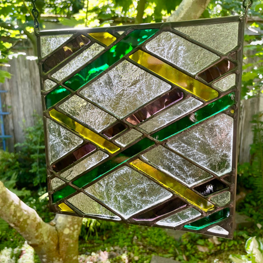 Custom Plaid Stained Glass Panel - Etsy