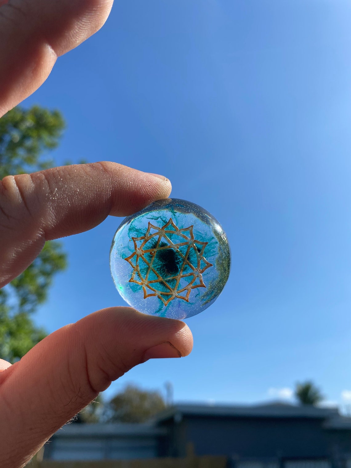 7 Piece Color Burst Resin Chakra Stone Set - Etsy