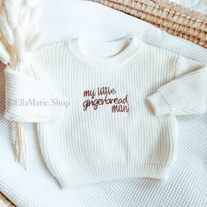 Christmas Outfit Baby Boy, Gingerbread Man, Knit Sweater Romper ...