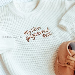 Christmas Outfit Baby Boy, Gingerbread Man, Knit Sweater Romper ...