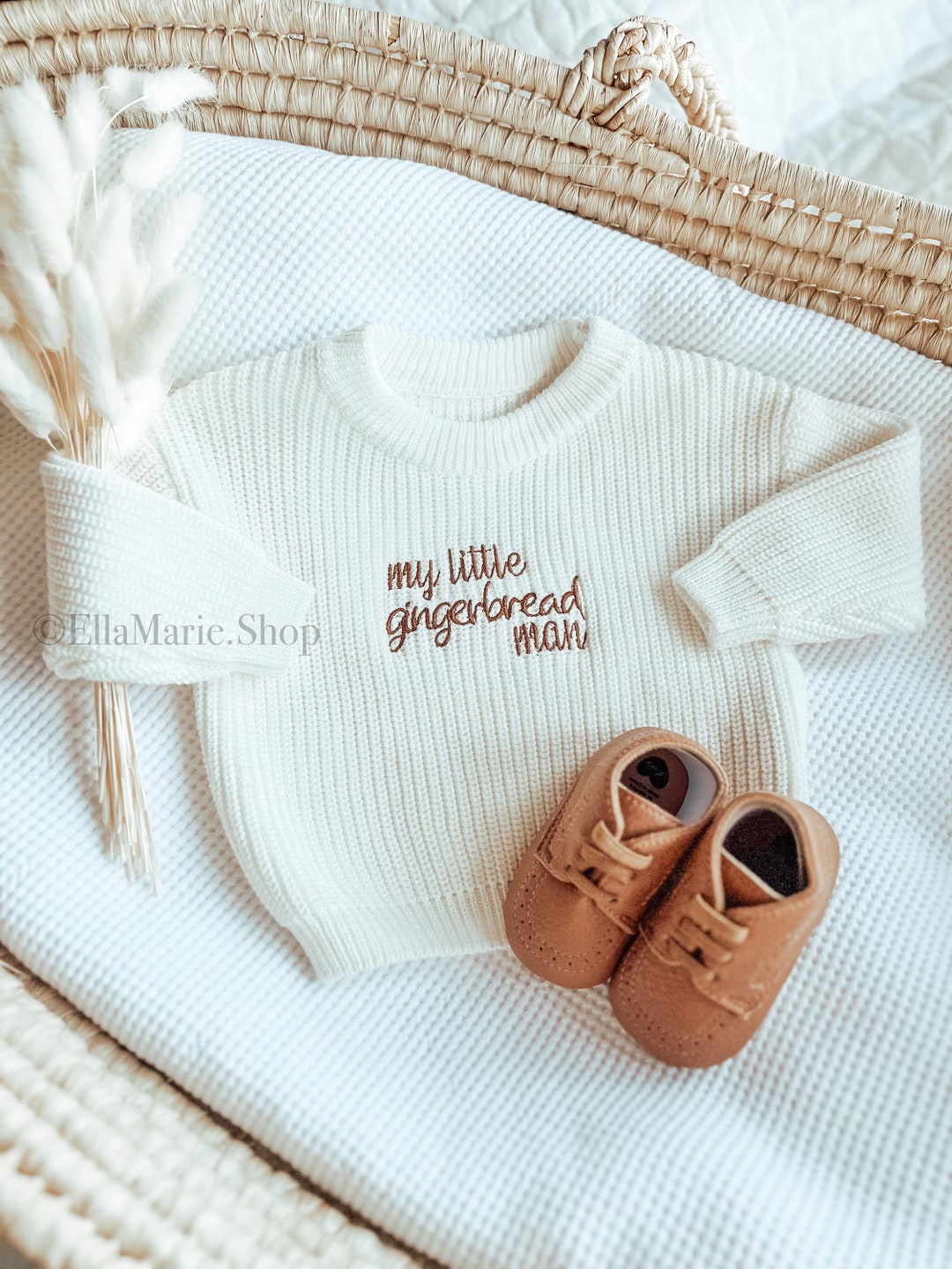 Christmas Outfit Baby Boy, Gingerbread Man, Knit Sweater Romper ...