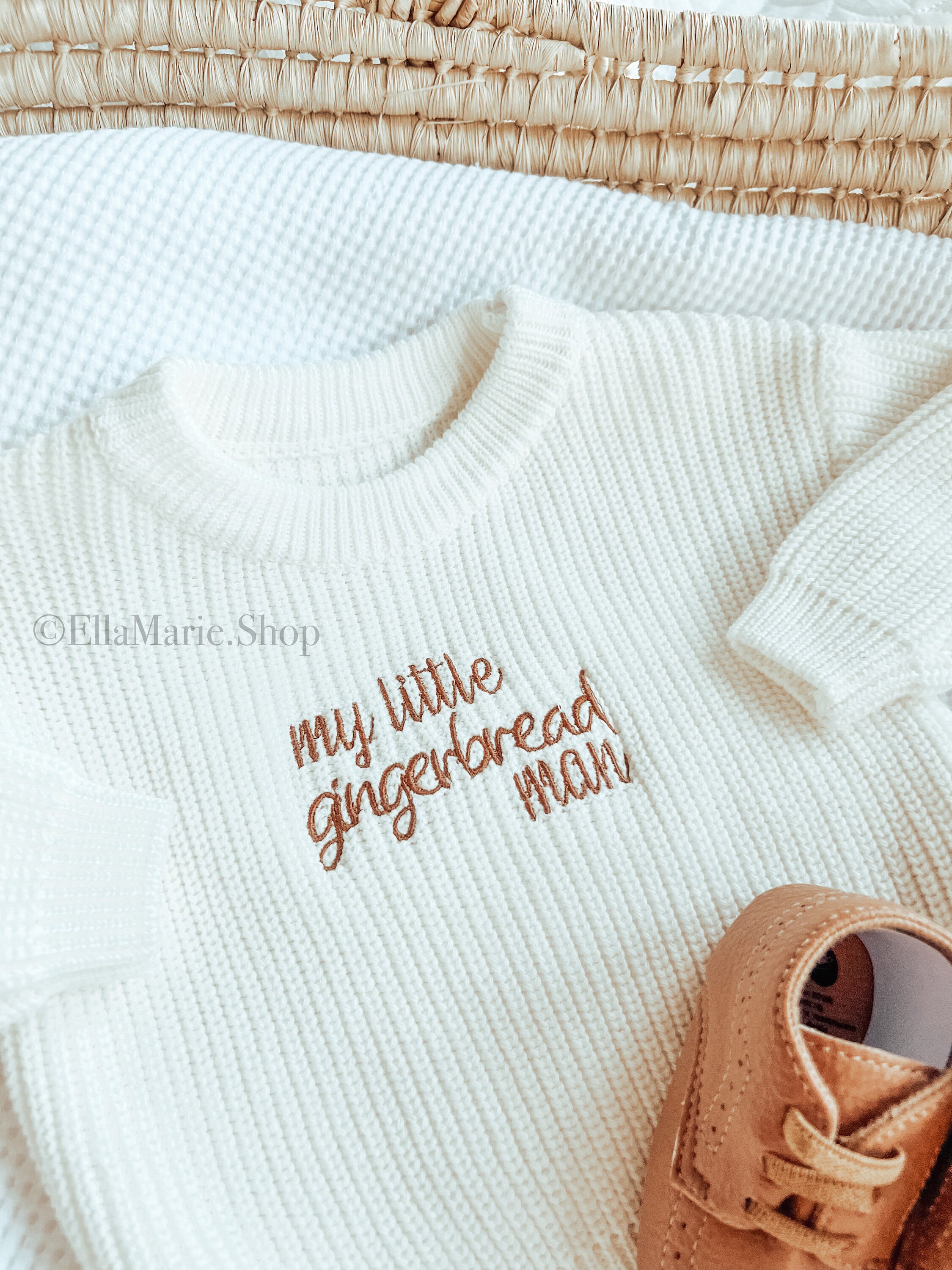 Christmas Outfit Baby Boy, Gingerbread Man, Knit Sweater Romper ...
