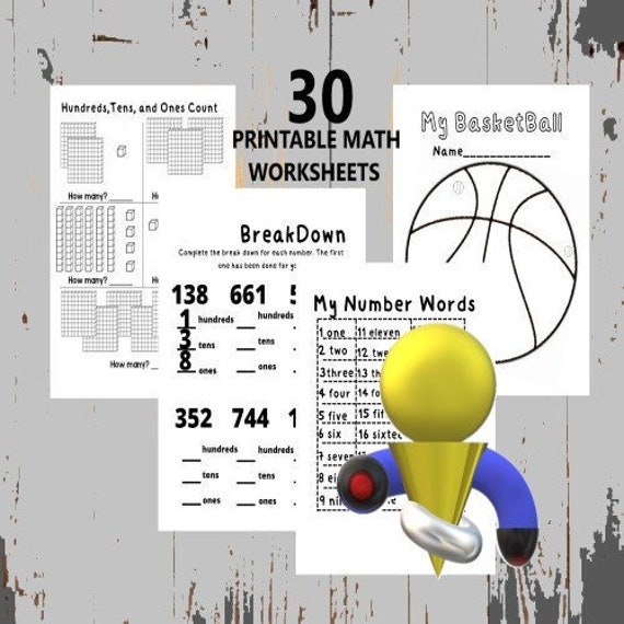 30 Pages 2nd Grade Math Worksheets Hundreds Tens Ones - Etsy