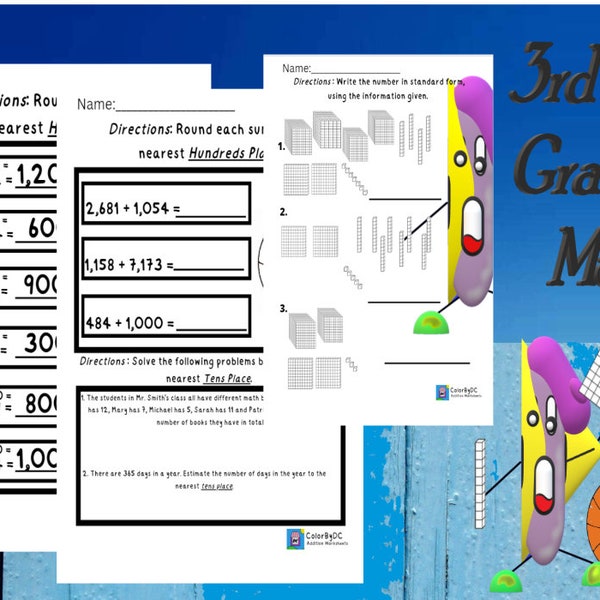 Math Worksheets - Etsy