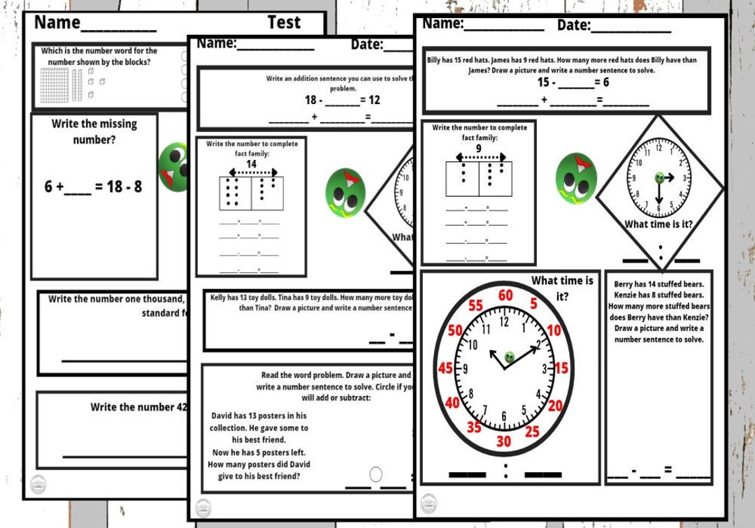 38 Pages| Part 2| 2nd Grade Math Worksheets| Addition & Subtraction ...