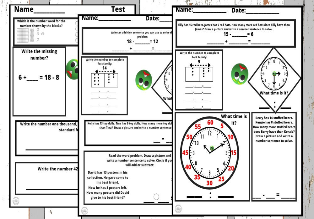 38 Pages| Part 2| 2nd Grade Math Worksheets| Addition & Subtraction ...