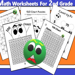 30 Pages| 2nd Grade Math Worksheets| Addition, Subtraction| Skip ...