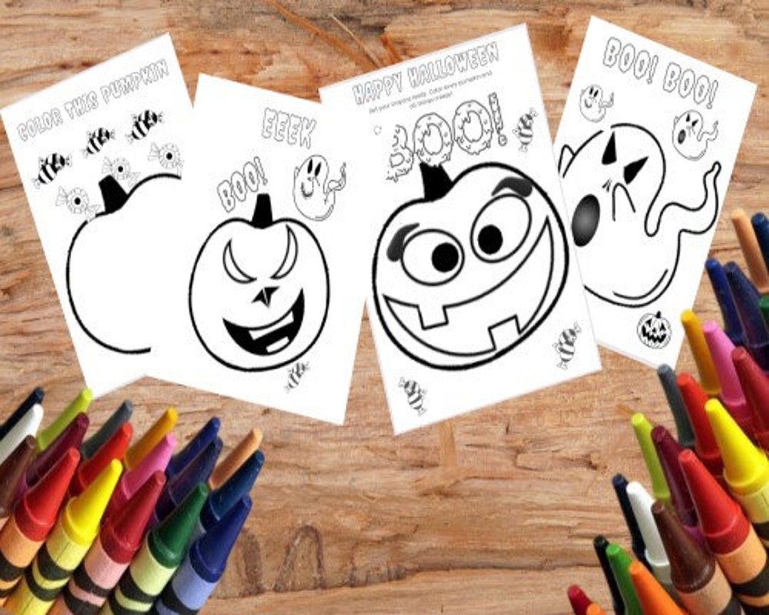 17 Coloring Pages for Kids| Halloween Pumpkins & Ghosts Printable - Etsy