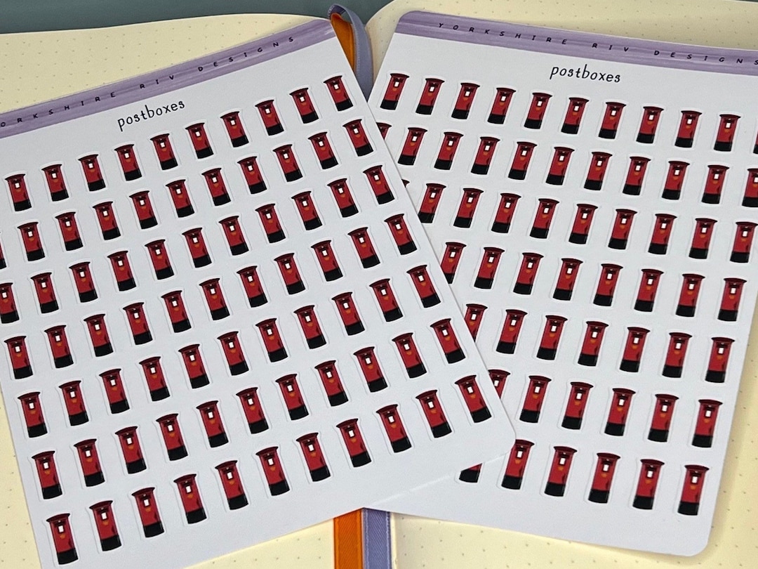 Red UK British Postbox Planner Stickers. Mail, Post, Package, Parcel ...