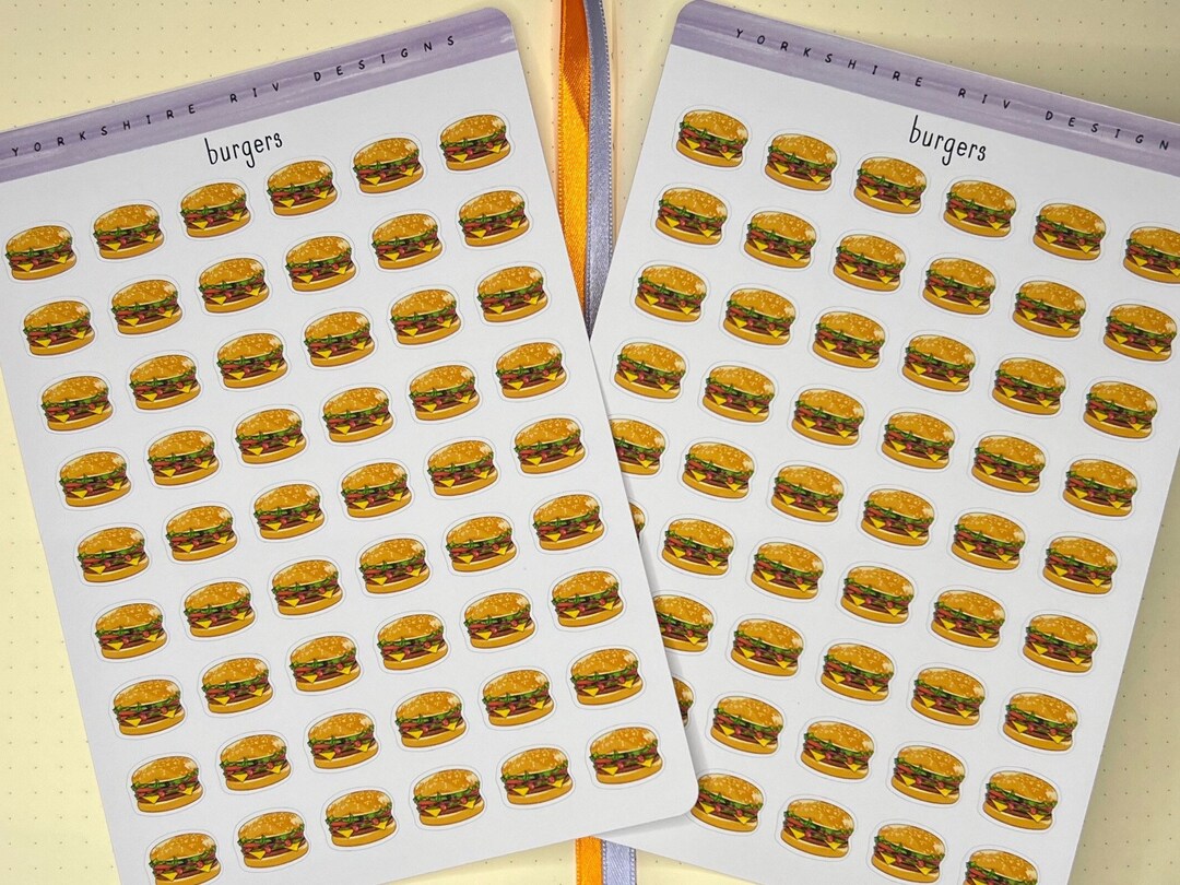 Burger Planner Stickers. Hamburger, Beefburger, Takeaway, Takeout, Fast ...