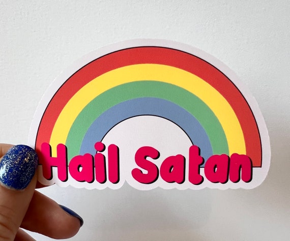 Waterproof Vinyl Sticker. Satan Rainbow Cute Gift for - Etsy