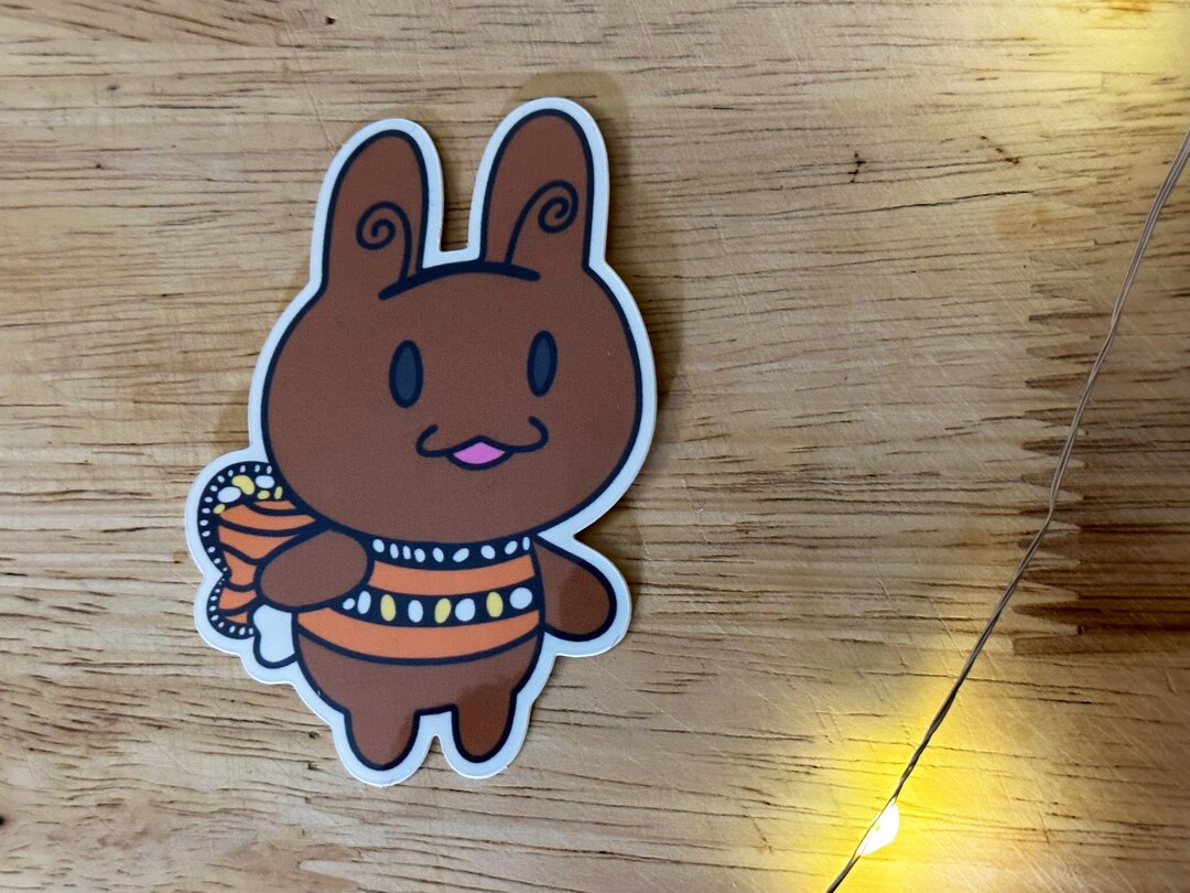 Monarch Butterfly Bunny Waterproof Sticker - Rabbit Babies - Etsy