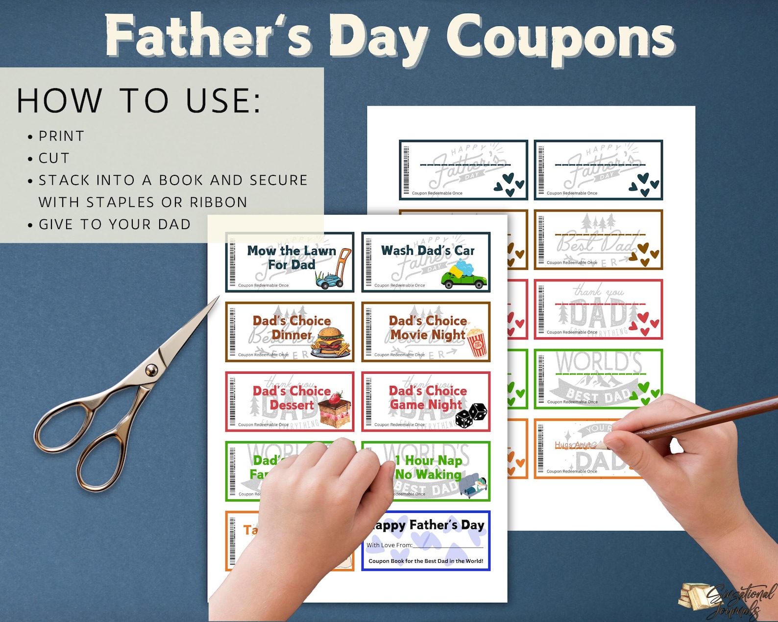 Printable Father's Day Coupon Book, Perfect Gift From Kids to Dads ...