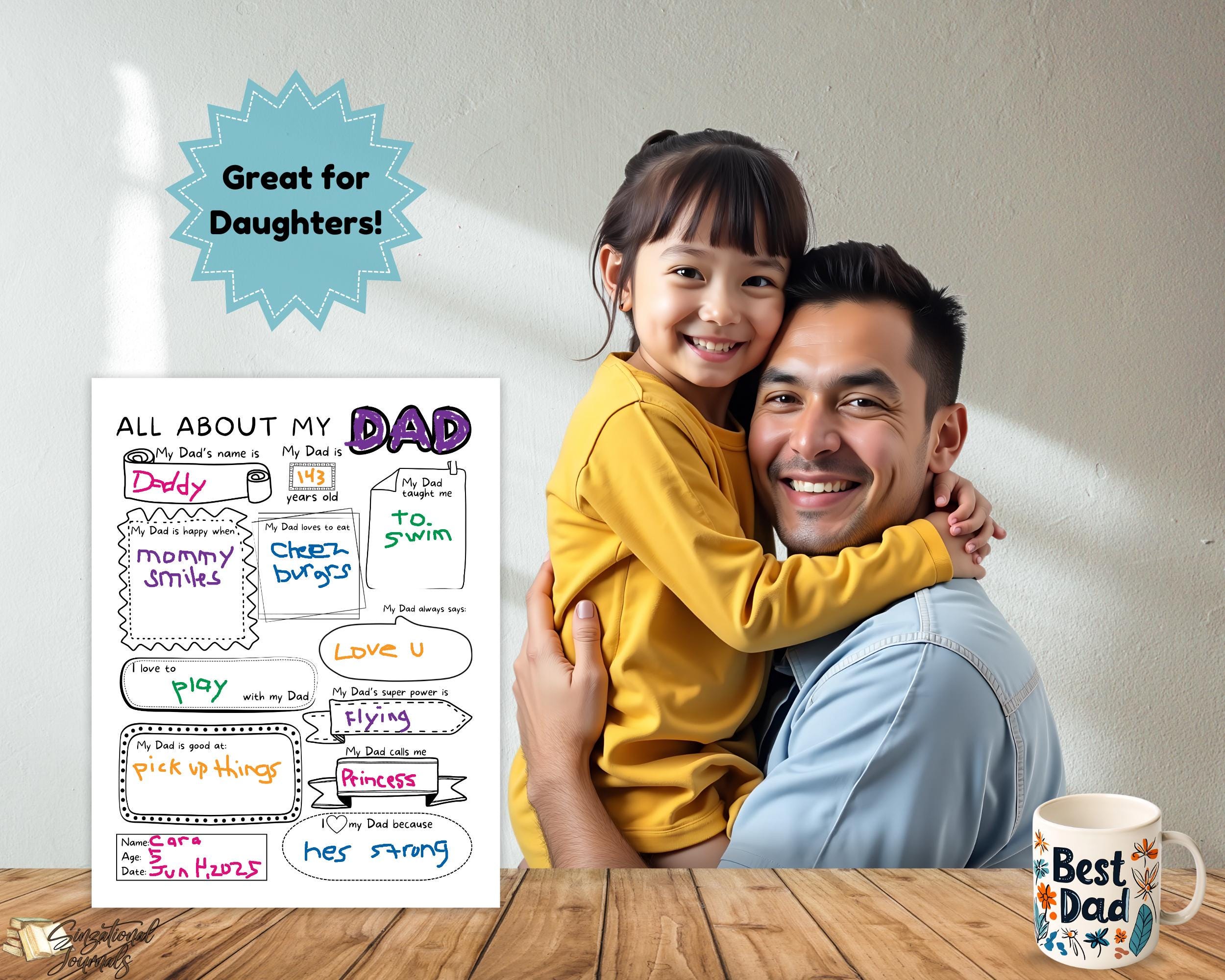 All About My Dad Printable Father's Day Gift | Dad's Birthday Gift ...
