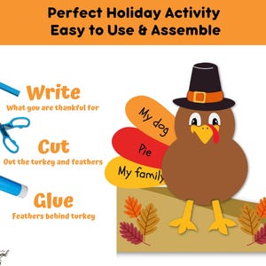 Thanksgiving Gratitude Activity for Kids (PDF Download) Thanksgiving ...