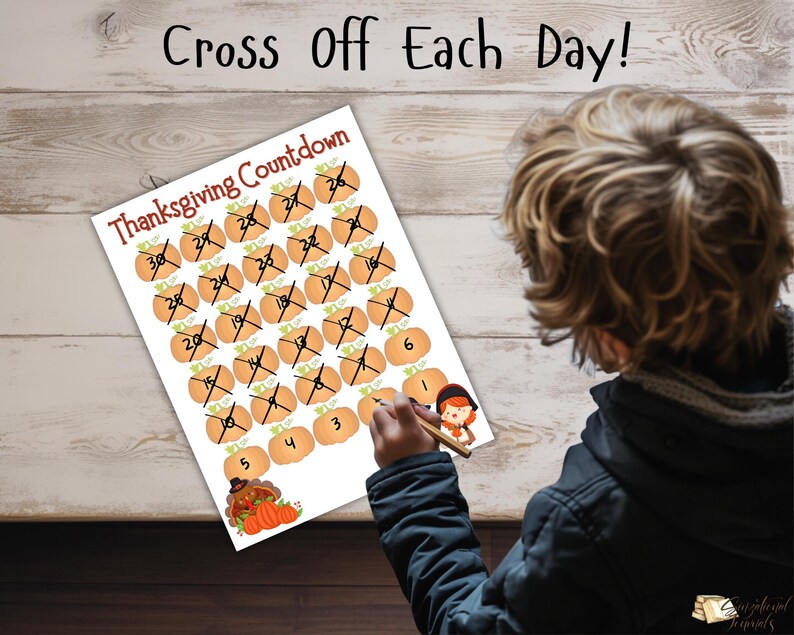 Thanksgiving Countdown Calendar: Kids Activity, Classroom Printable ...