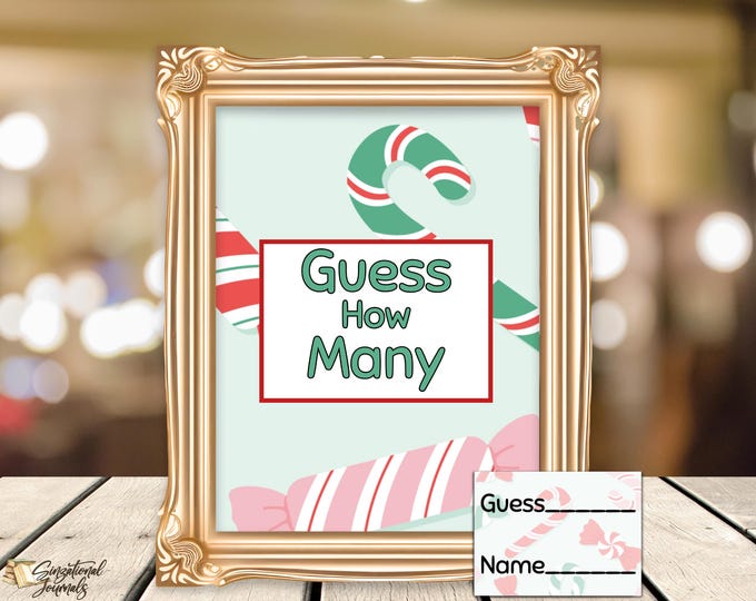 Candy Guessing Game Printable, Guess How Many Candies Sign & Cards ...