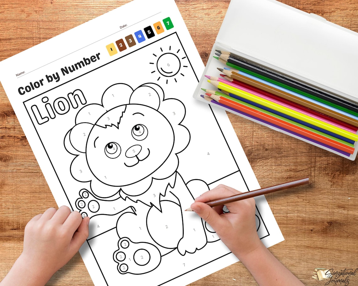Color by Number Pages for Kids, Animal Color by Number Sheets for ...