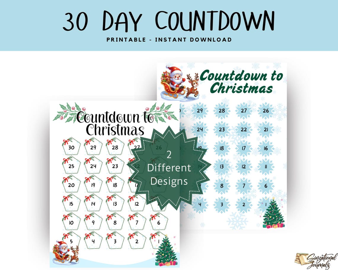 Christmas 30-day Countdown Calendar for Kids, School, Sunday School ...