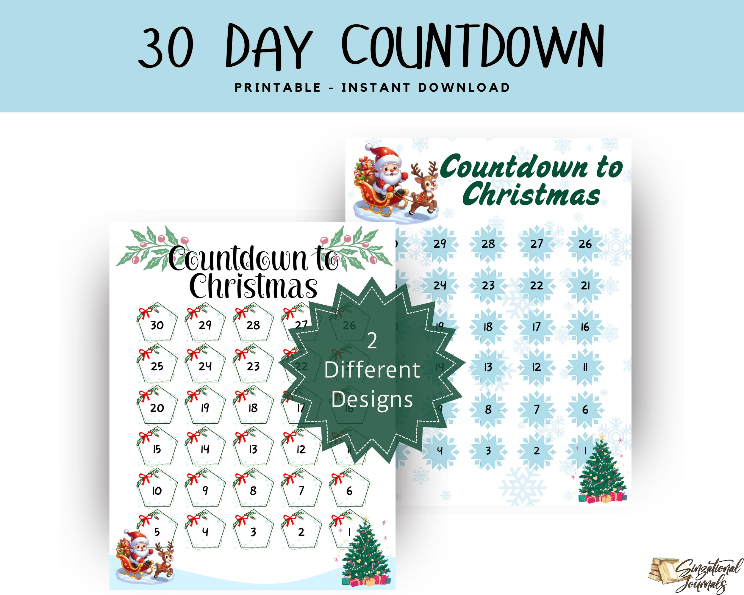 Christmas 30-day Countdown Calendar for Kids, School, Sunday School ...