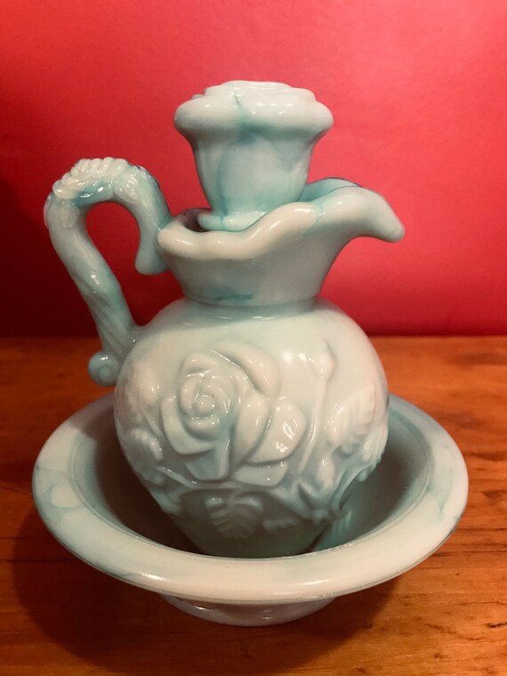 Avon Victoriana Pitcher and Bowl. Moonwind Foaming Bath Oil | Etsy