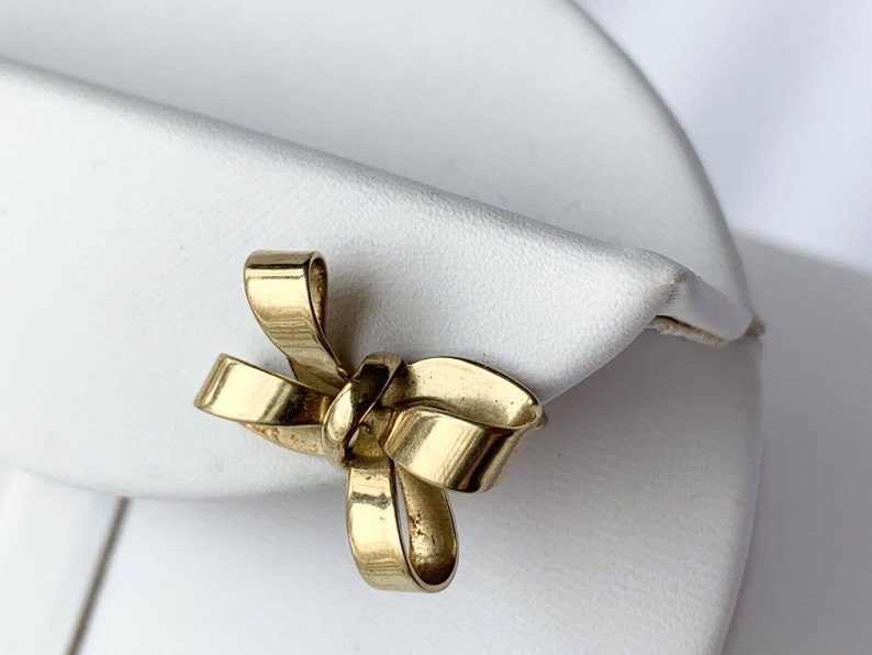 10k Solid Gold Forstner Ribbon Bow Screw Back Clip Earrings - Etsy