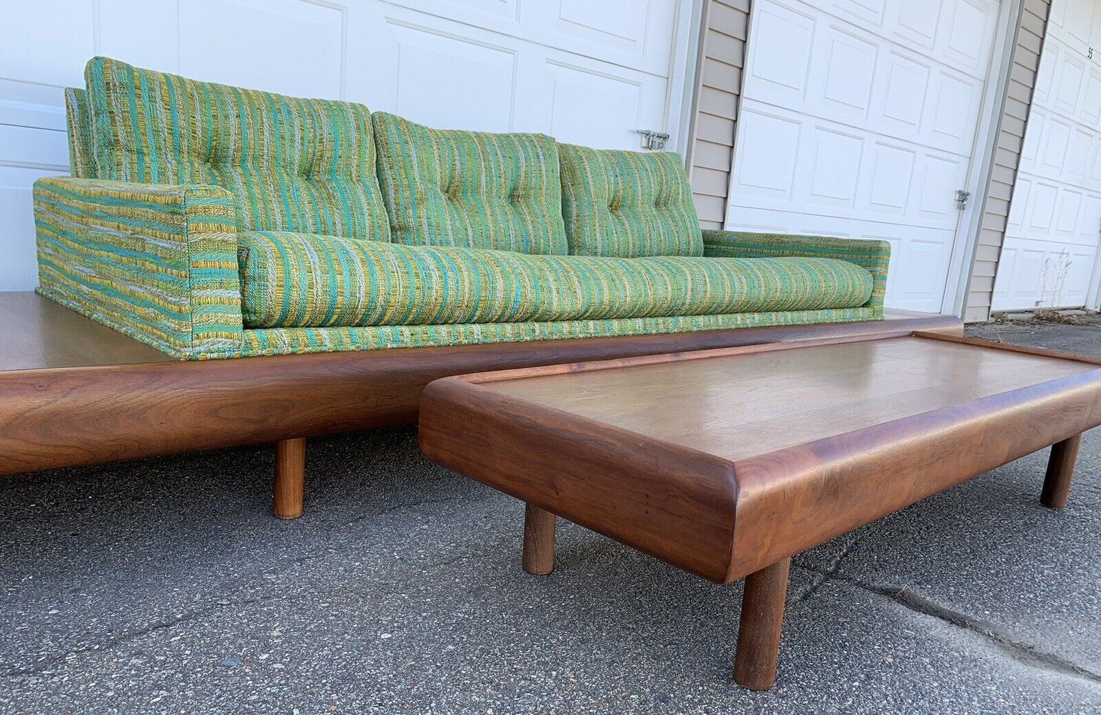 Adrian Pearsall MCM Atomic Age Green Walnut Platform Sofa & - Etsy