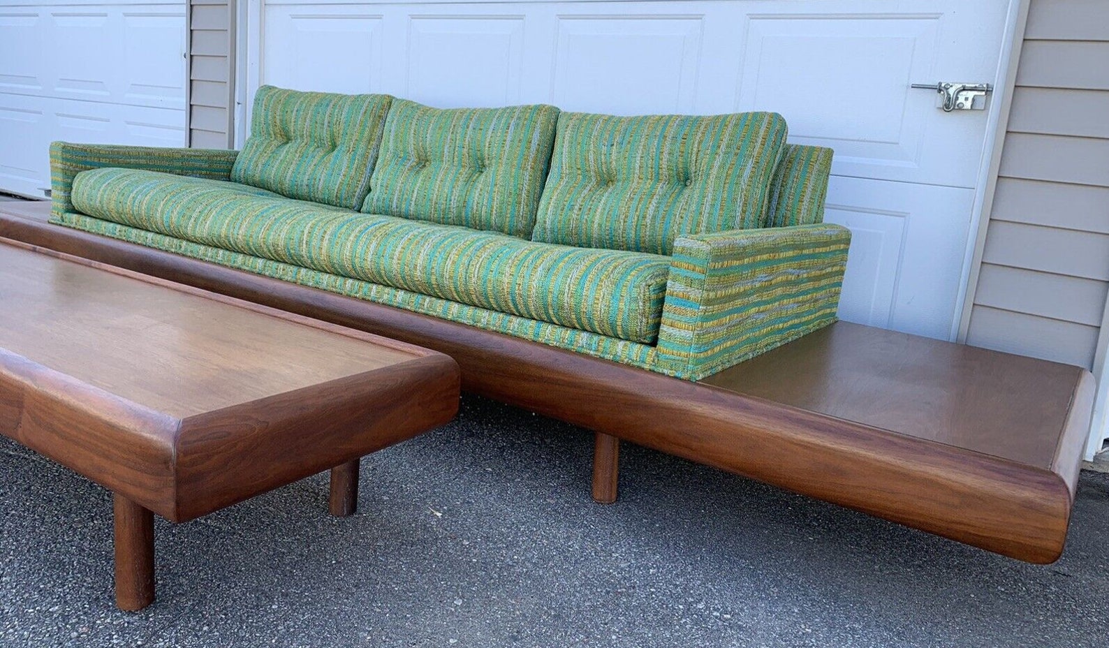 Adrian Pearsall MCM Atomic Age Green Walnut Platform Sofa & - Etsy