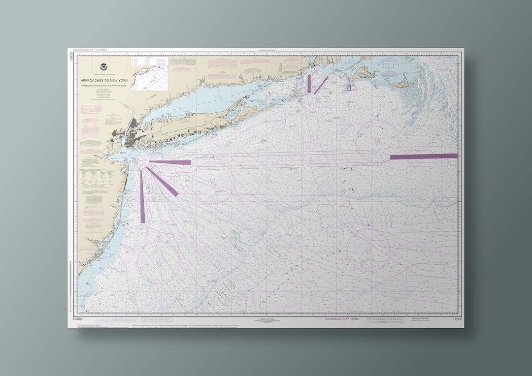 Approaches to New York - Nautical Chart - Nantucket Shoals to Five ...