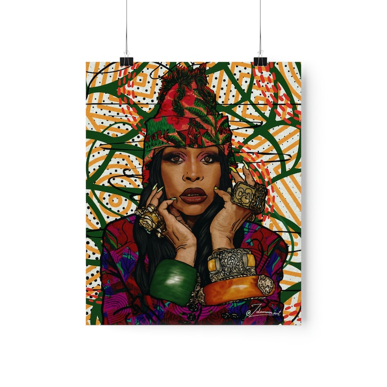 Stunning Erykah Badu Wall Art: Celebrating the Queen of Neo-soul With ...