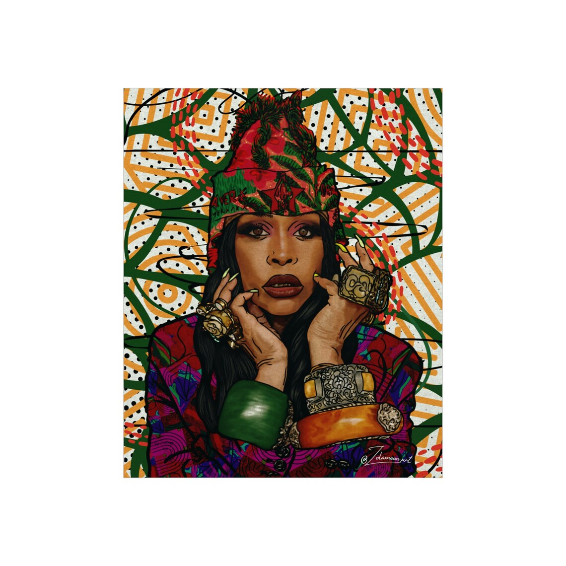 Stunning Erykah Badu Wall Art: Celebrating the Queen of Neo-soul With ...