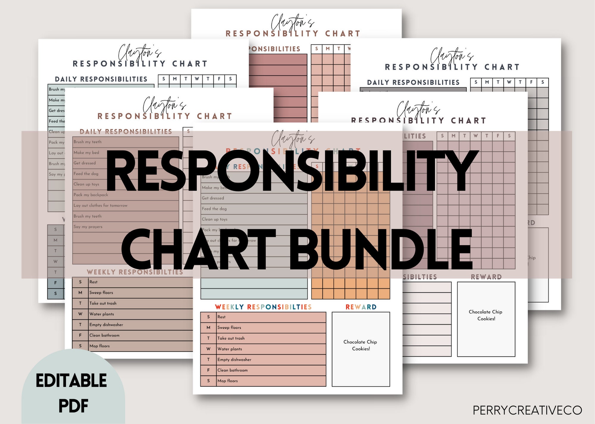 Responsibility Chart for Kids, Responsibility Chart, Behavior Chart ...
