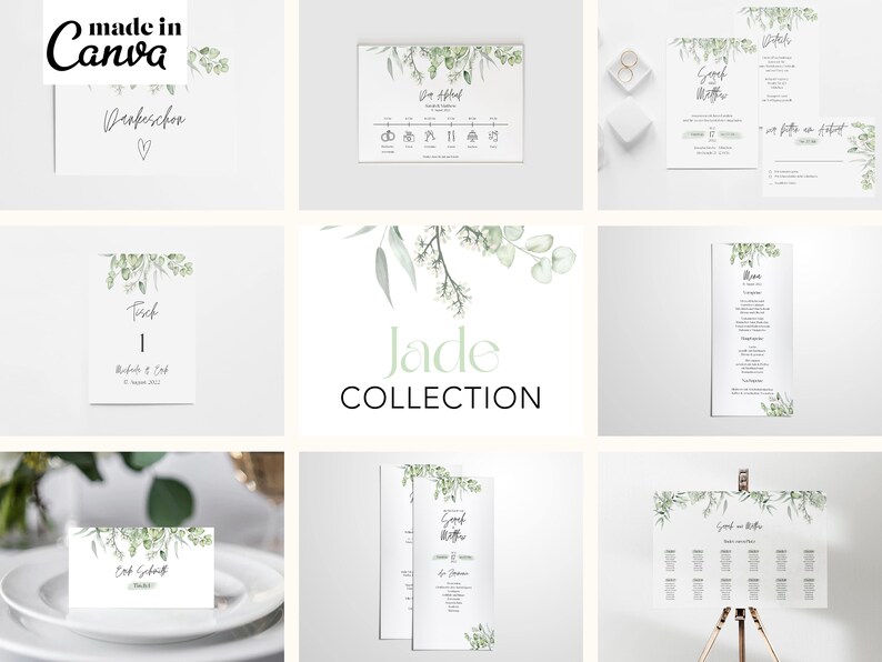 Jade Collection Jade & Flowers Wedding Template Pack 20 Wedding ...