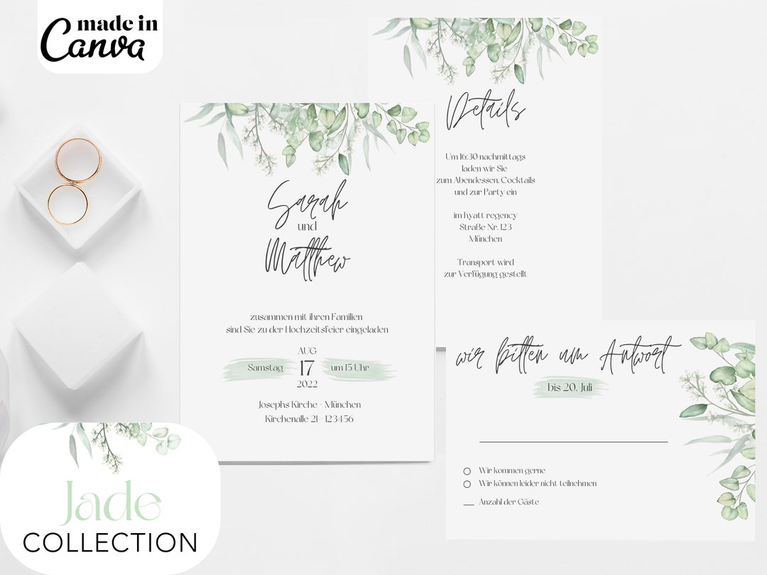 Jade Collection - 20 Jade & Flowers Wedding Template Bulk Pack | to ...
