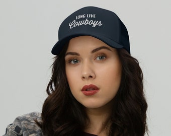 Cowgirls Western Women's Trucker Hat, Sky Blue Trucker Hat, Long Live ...
