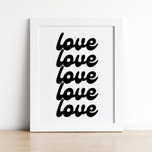 Love | Printable Poster | Instant Digital Download | Printable Wall Art ...