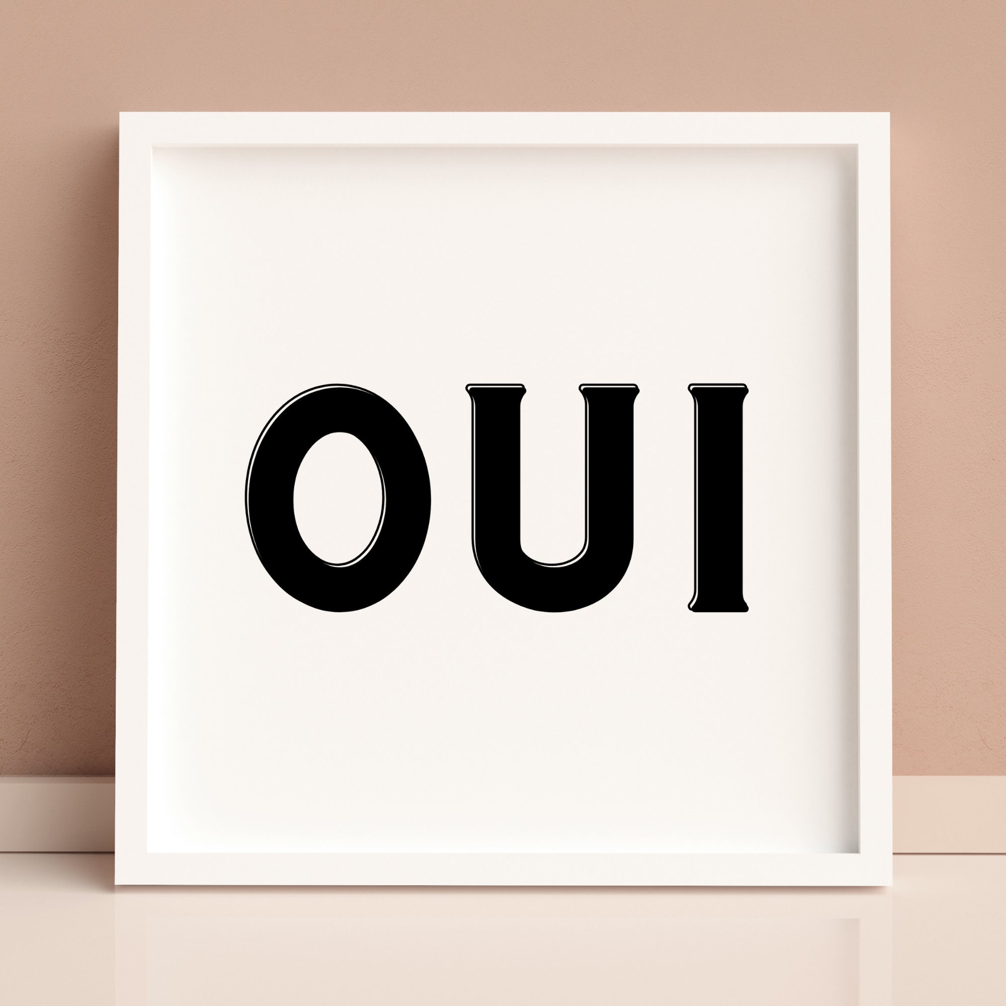 OUI | Printable Poster | Instant Digital Download | Minimal Typography ...