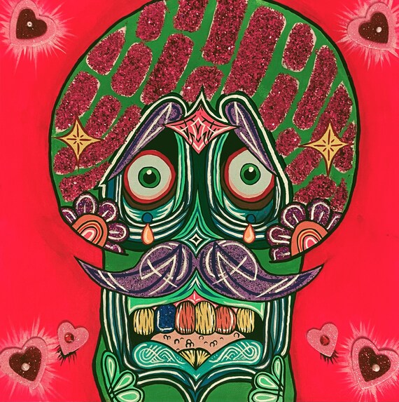 Concha Skull Acrylic Painting - Etsy