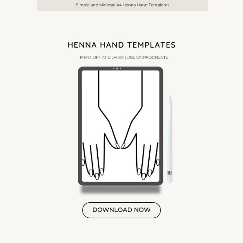 Henna Mehndi Design - Full Hand Blank Practise Templates - DIGITAL ...