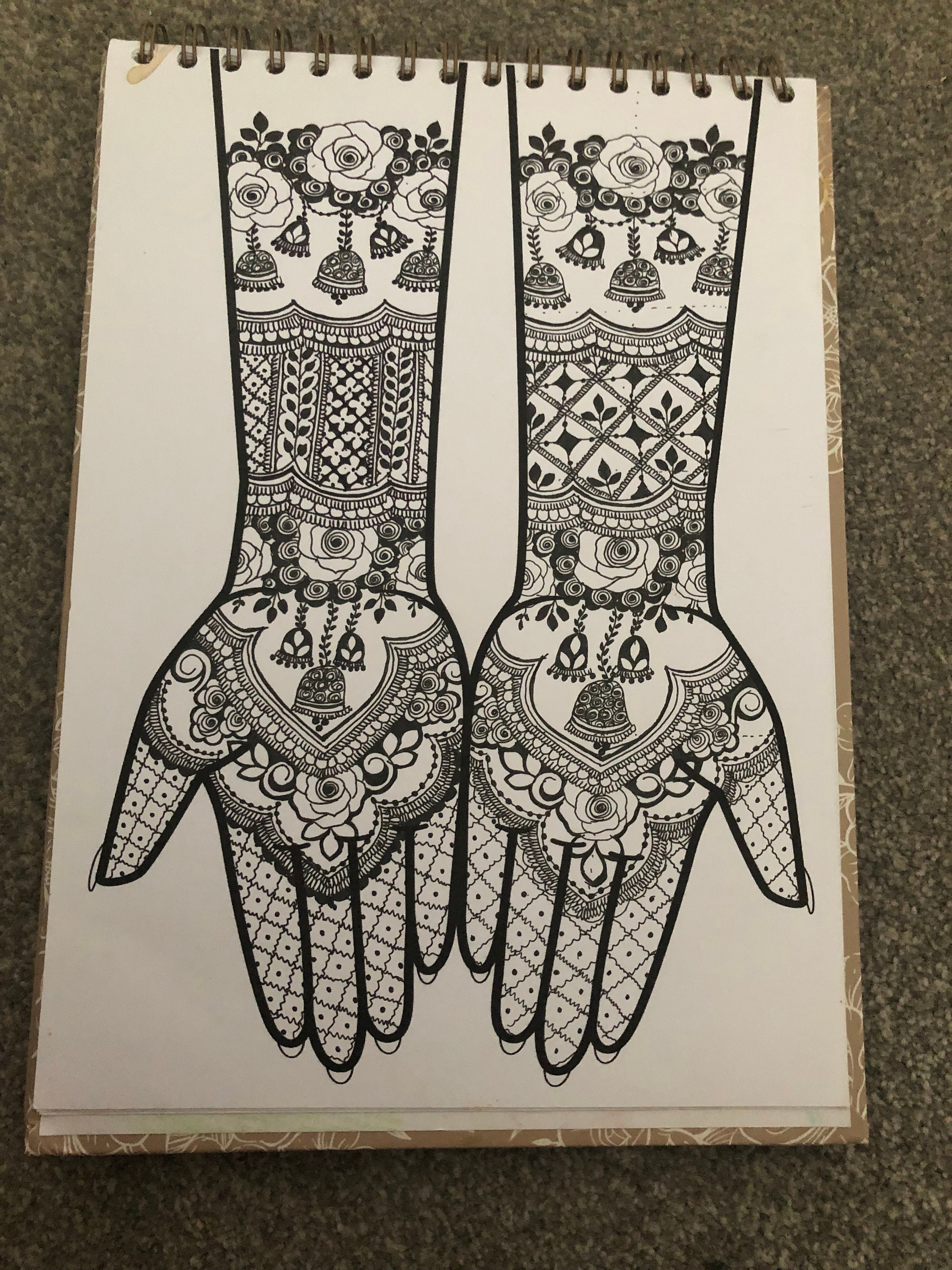 Blank Henna Hand Arm Templates - Indian Asian Mehndi - DIGITAL DOWNLOAD ...