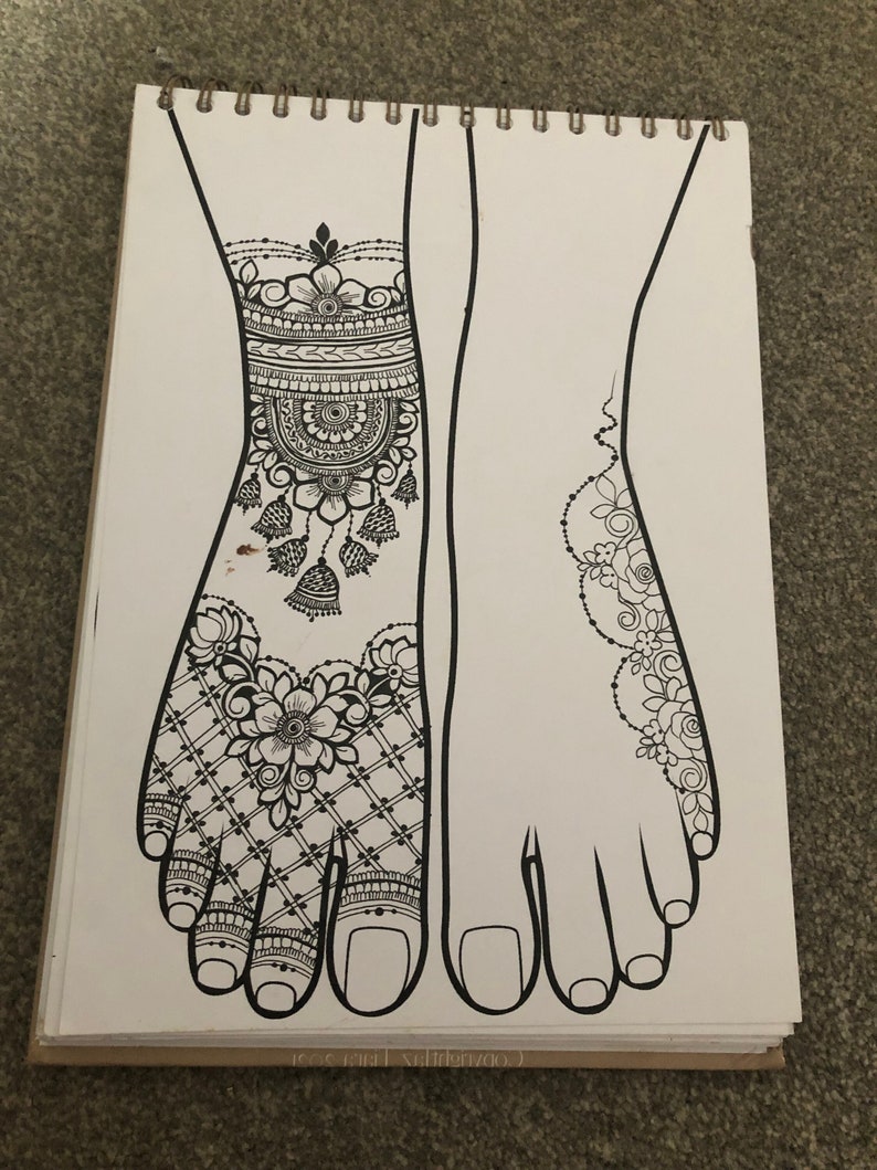 Blank Henna Feet Templates - Indian Asian - DIGITAL DOWNLOAD - Etsy