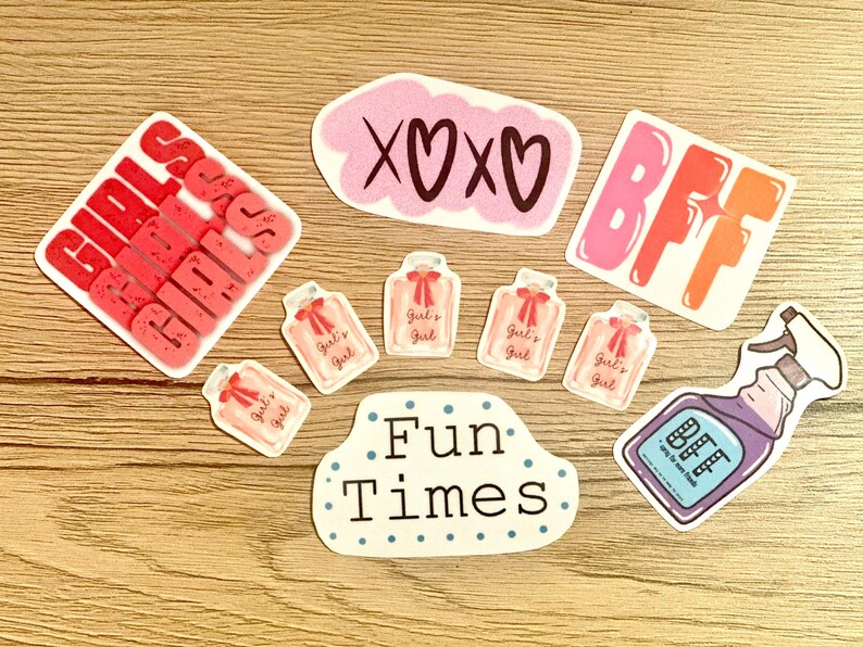 10pc Girls Girl Sticker Pack Best Friends Stickers BFF Forever Custom ...