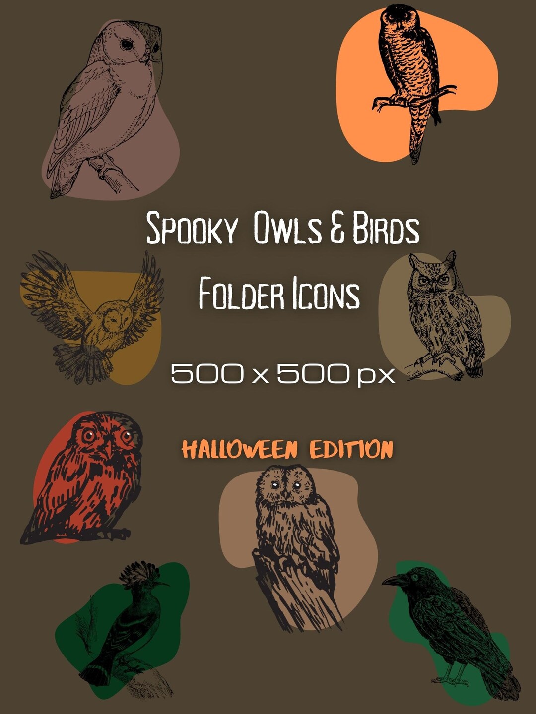 Spooky Horror Owl PNG Files Dark Owl Clipart MacBook Windows Laptop Folders Scary Custom Spooky ...
