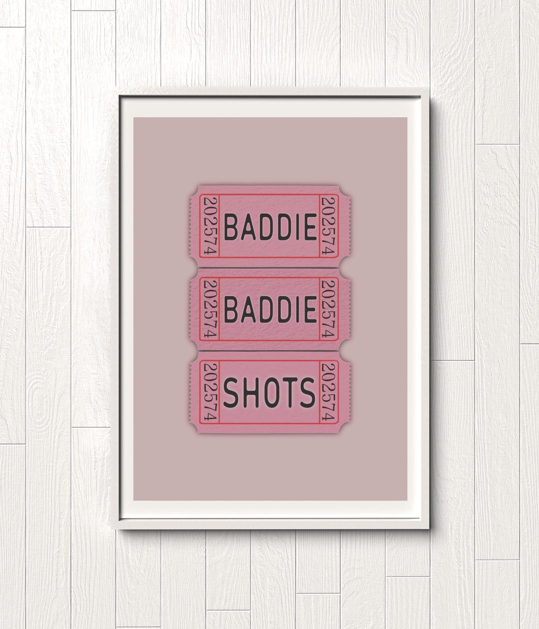 Baddie Baddie Shot O' Clock Wall Art 2 FOR 1 Baddie Room Decor Drinking ...
