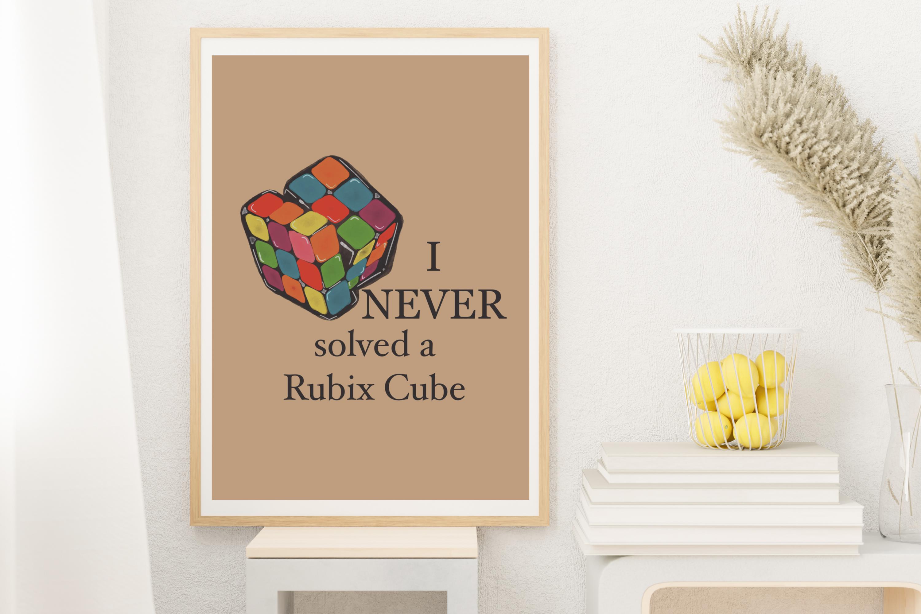 Rubik's Cube Poster Minimalist Quote for Girls and Guys Trendy Wall Art ...